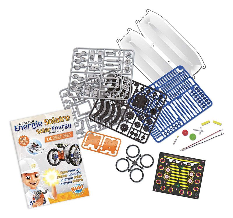 Комплект за строителство Buki: Слънчева енергия, 14 в 1 - Книжарница Orange