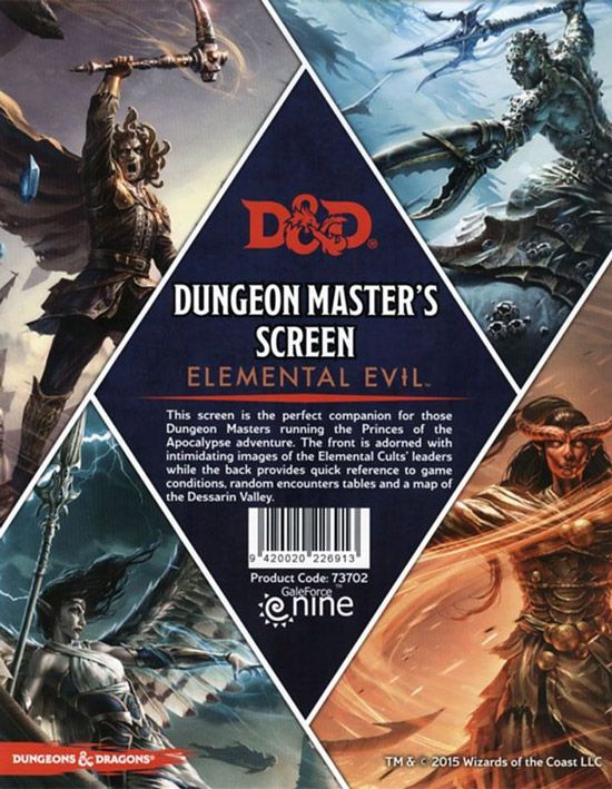 Dungeons & Dragons Campaign Book - Dungeon Master's Screen Elemental ...