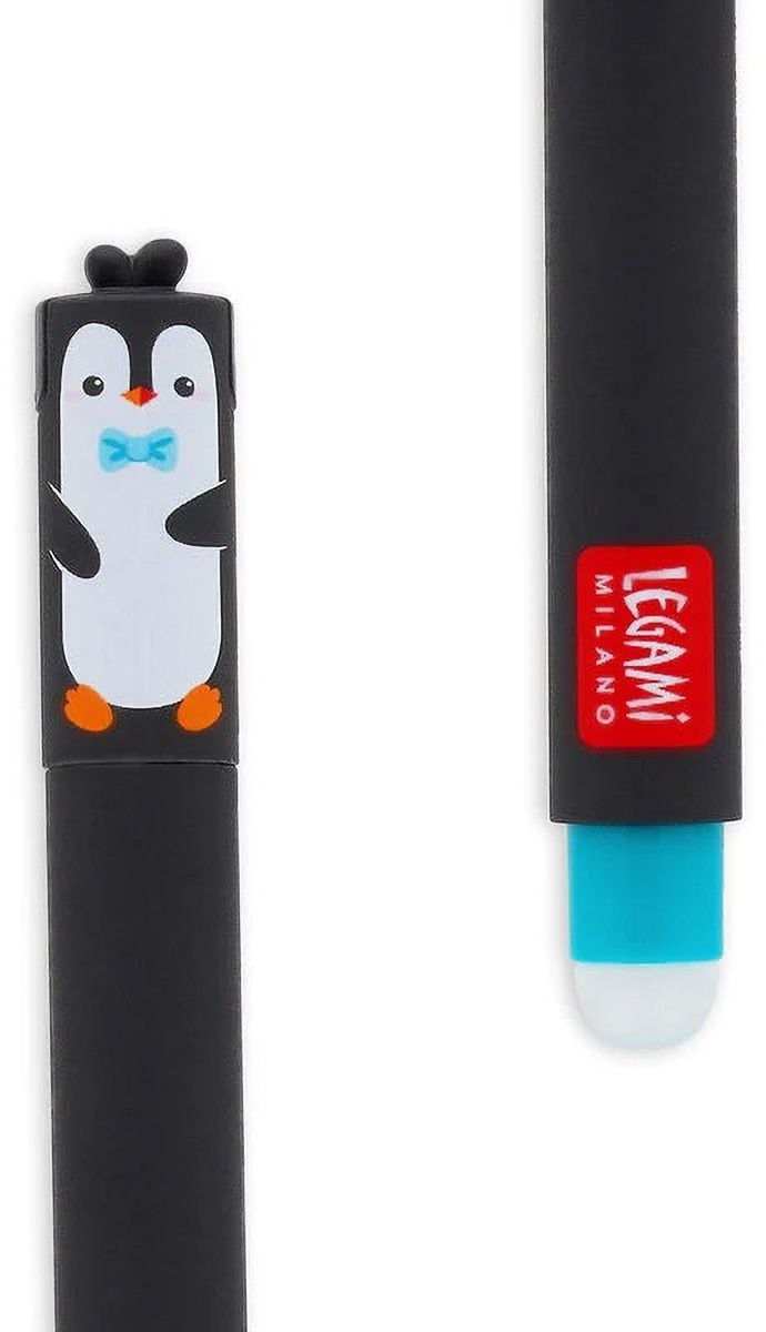 Изтриваема гел химикалка Legami Penguin с капачка и гумичка ...