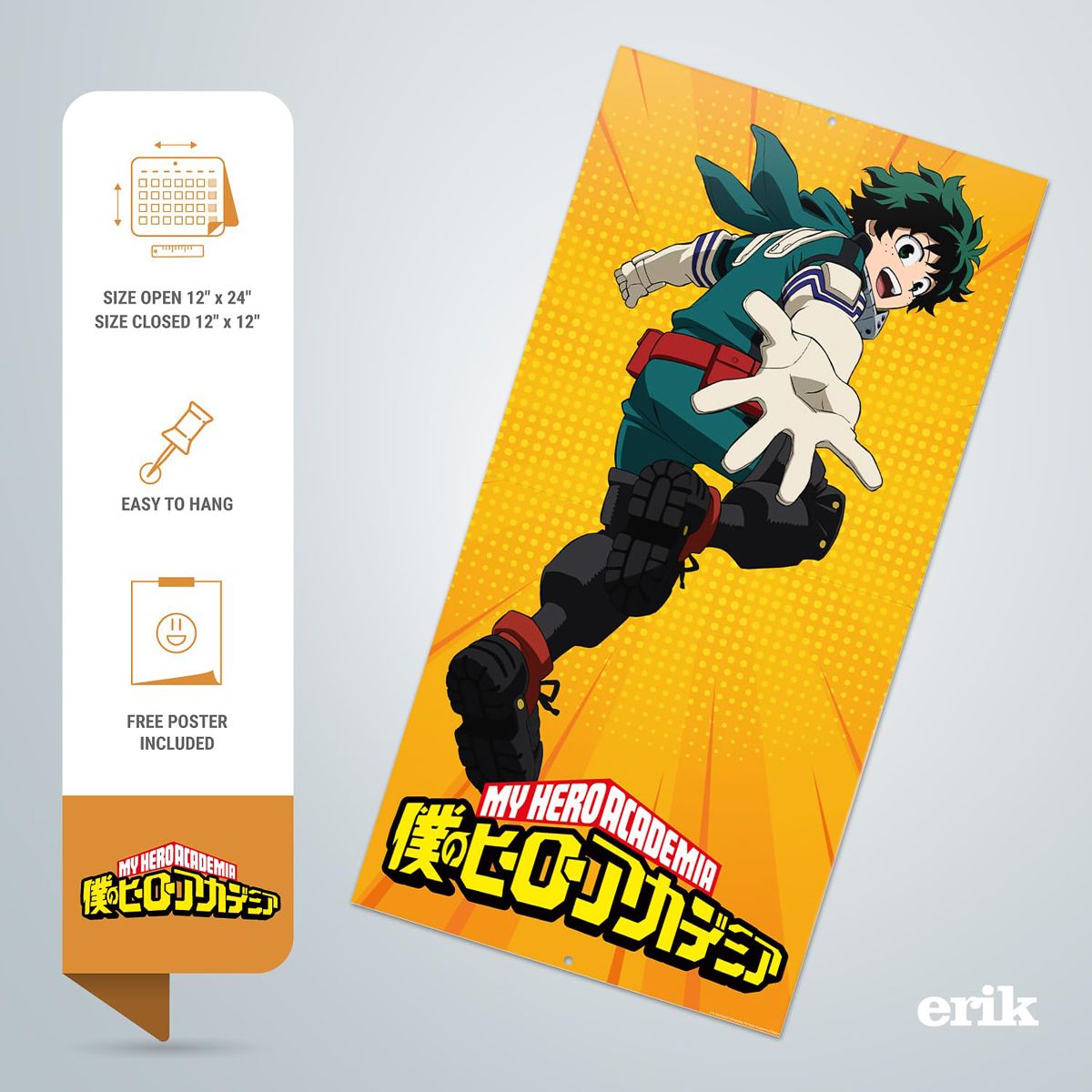Календар Grupo Erik - My Hero Academia, 2025 година - Книжарница Orange