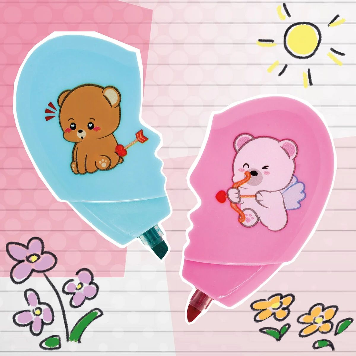 Текстмаркер 2 в 1 Legami - Heart - Книжарница Orange