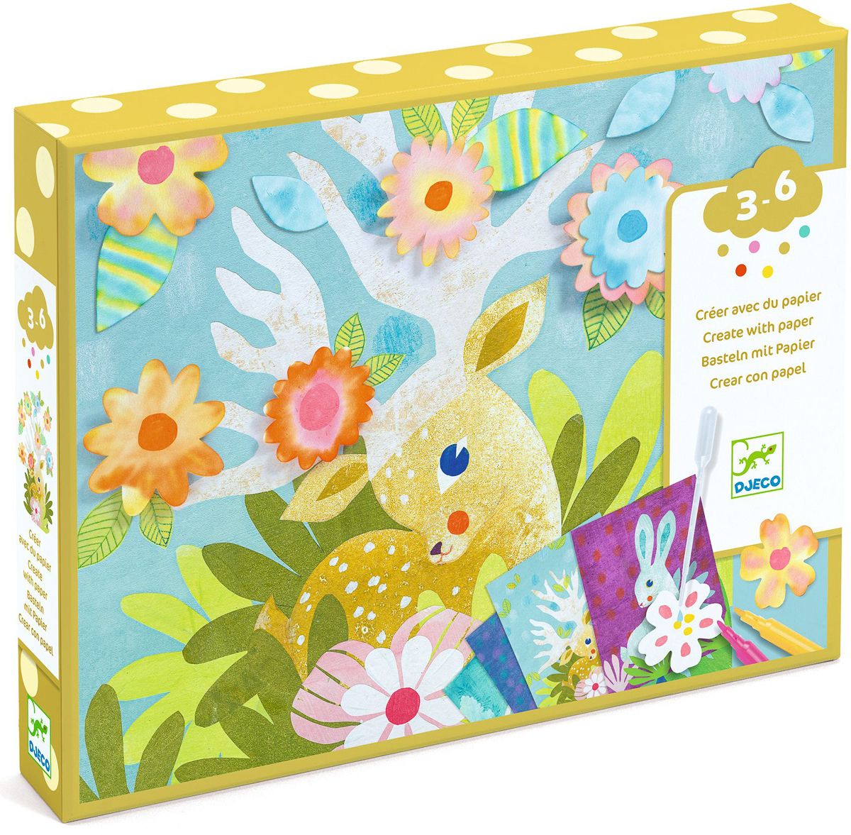 Творчески комплект Djeco - Рисуване с туш горски животни - Книжарница ...