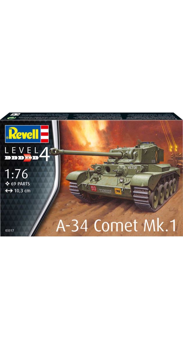 Сглобяем модел Revell - Танк A-34 Comet Mk.1 - Книжарница Orange