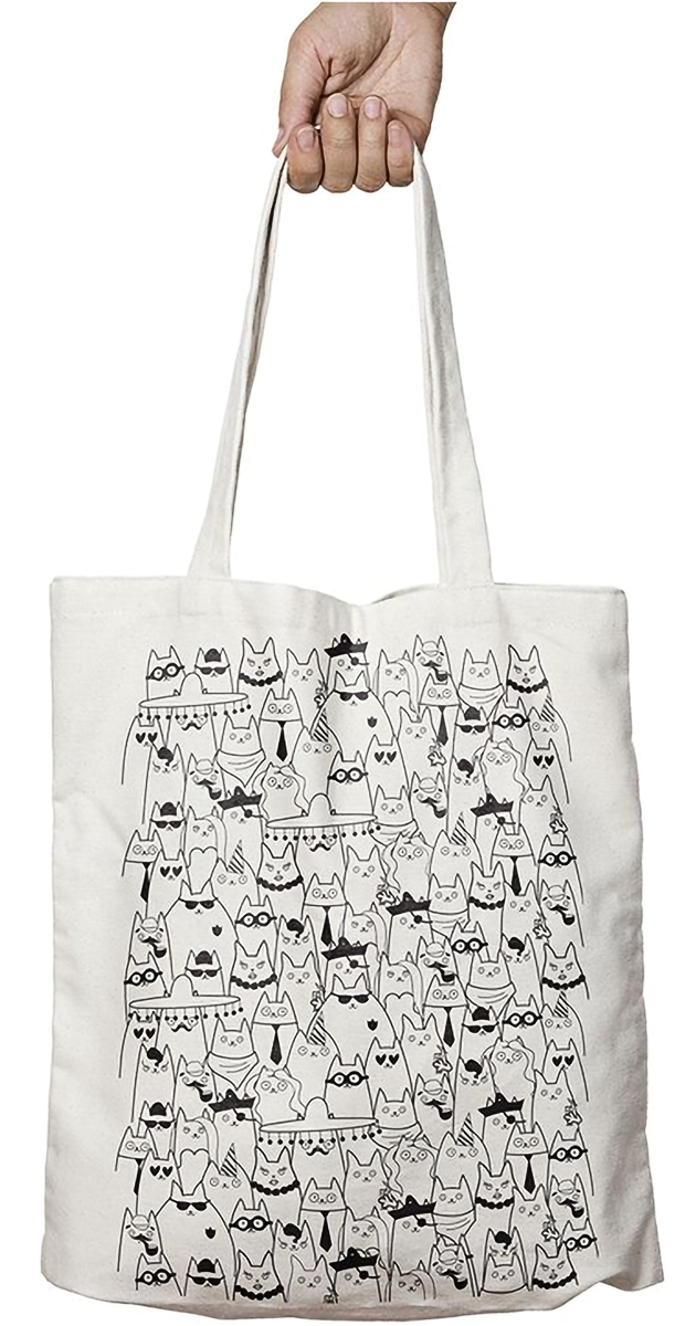 Чанта за пазаруване Simetro Books - Котки - Книжарница Orange