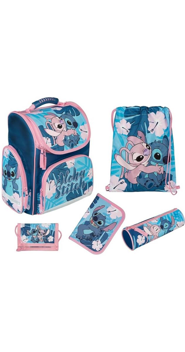 Комплект ученическа раница Scooli Lilo & Stitch, ергономик - Книжарница ...