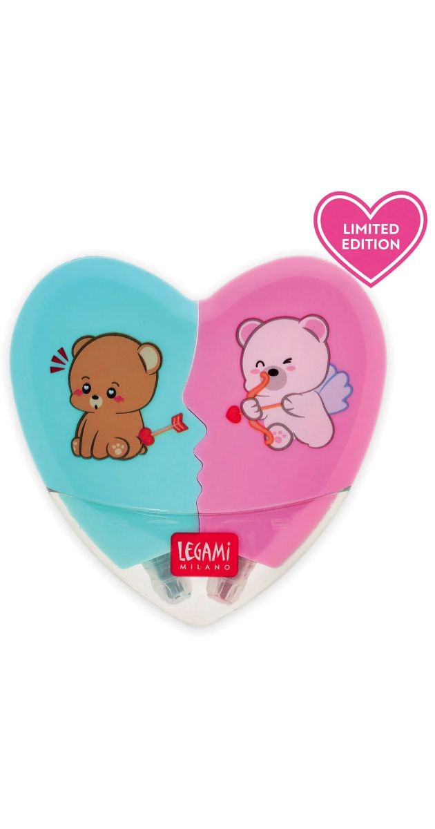 Текстмаркер 2 в 1 Legami - Heart - Книжарница Orange