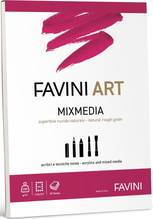 Скицник Favini Art Mix Media A4, 20 листа - Книжарница Orange