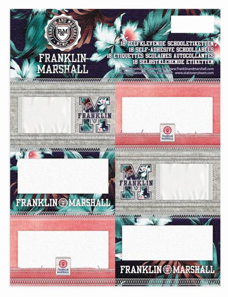 Ученически етикети Franklin & Marshall Aloha Flower - Книжарница Orange